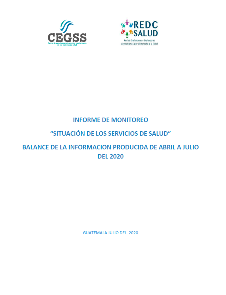 Informes del CEGSS Guatemala - CEGSS